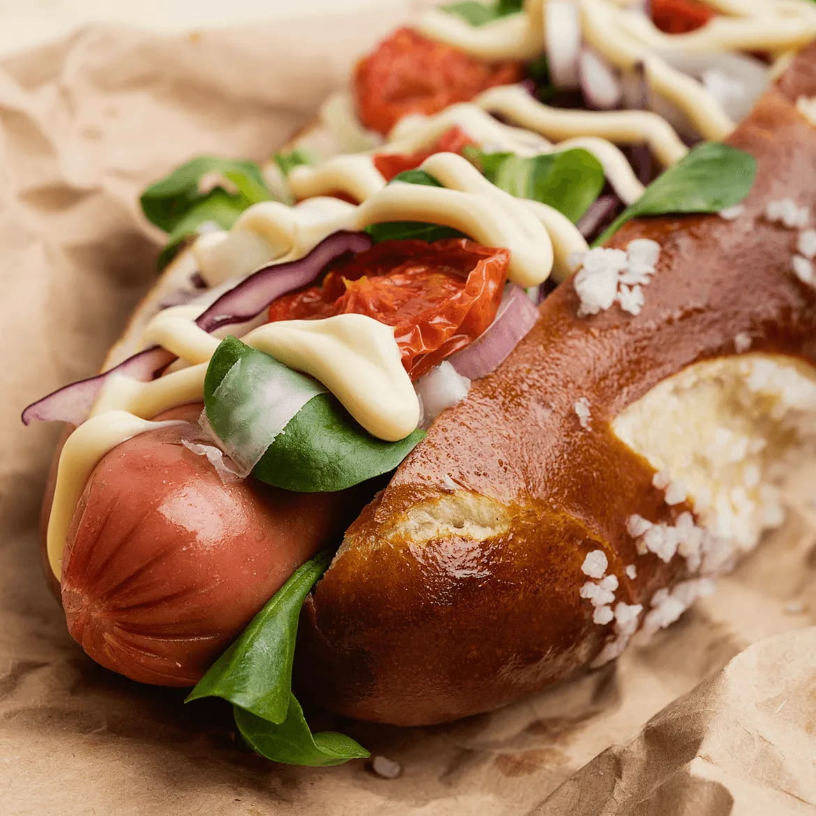 Gourmet Hot Dog with Laugenbrot Bread | The recipes of AIA