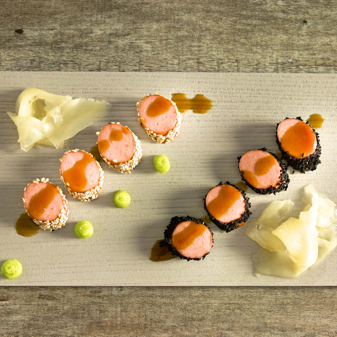 Sushi di Wudy in salsa teriyaki con sesamo e wasabi | AIA Food